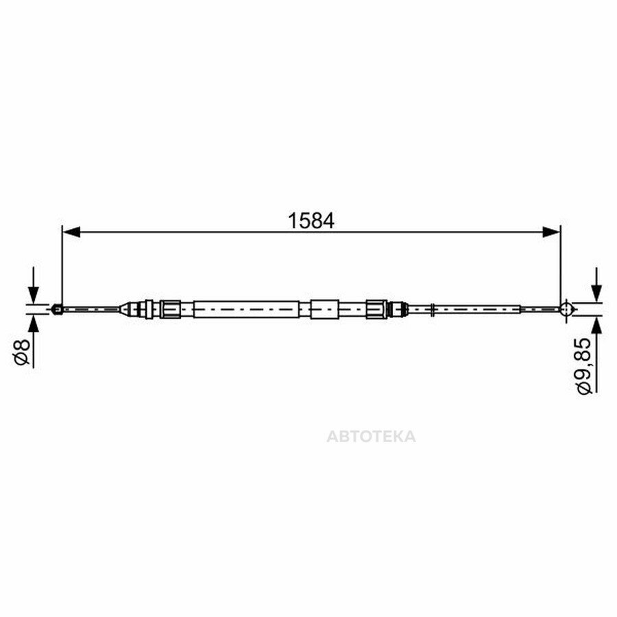 Трос ручного тормоза BMW F30 1584мм BOSCH 1987482491