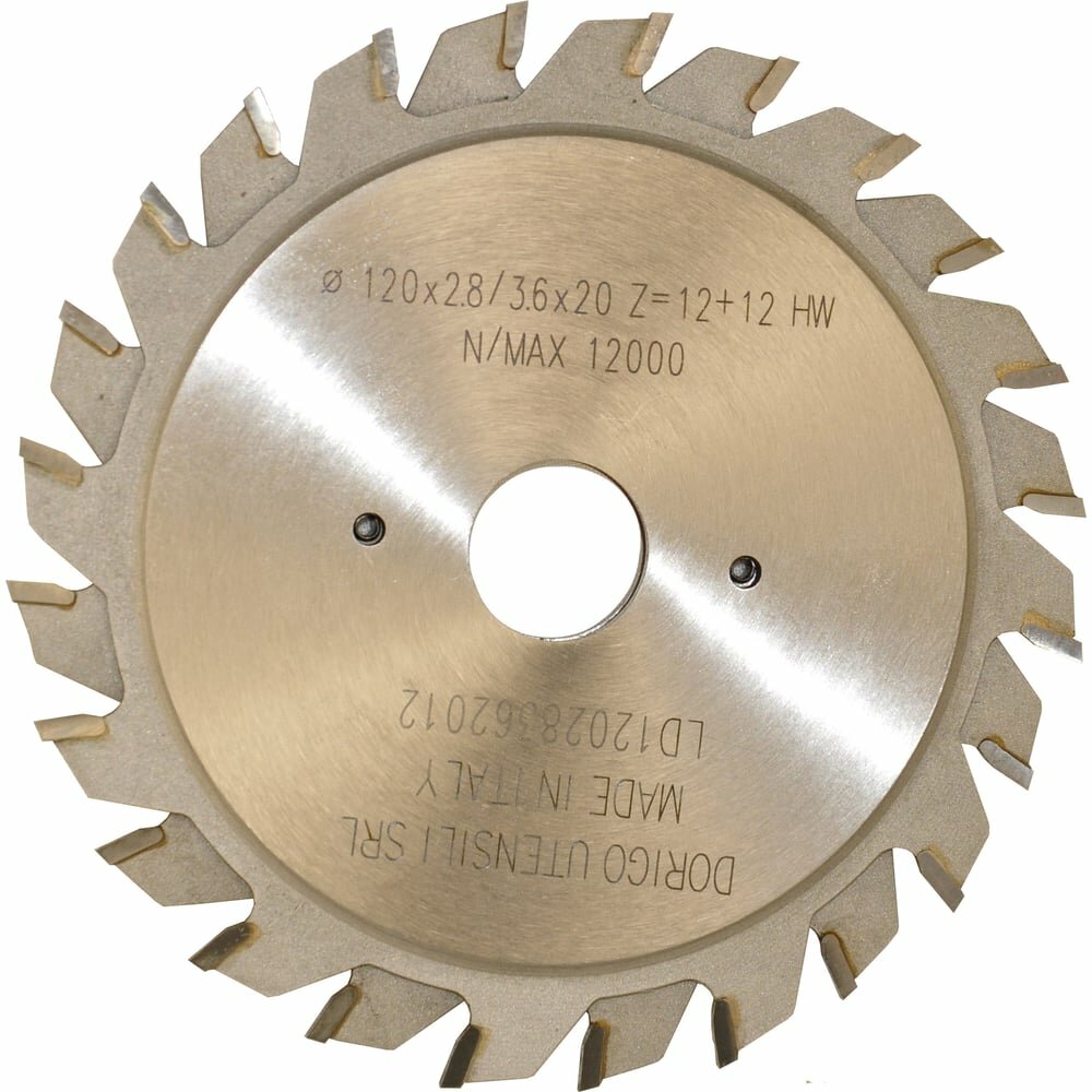 Диск пильный Dorigo подрезной регулируемый 120x2.8-3.6/2.2x20 Z=12+12 LD12028362012