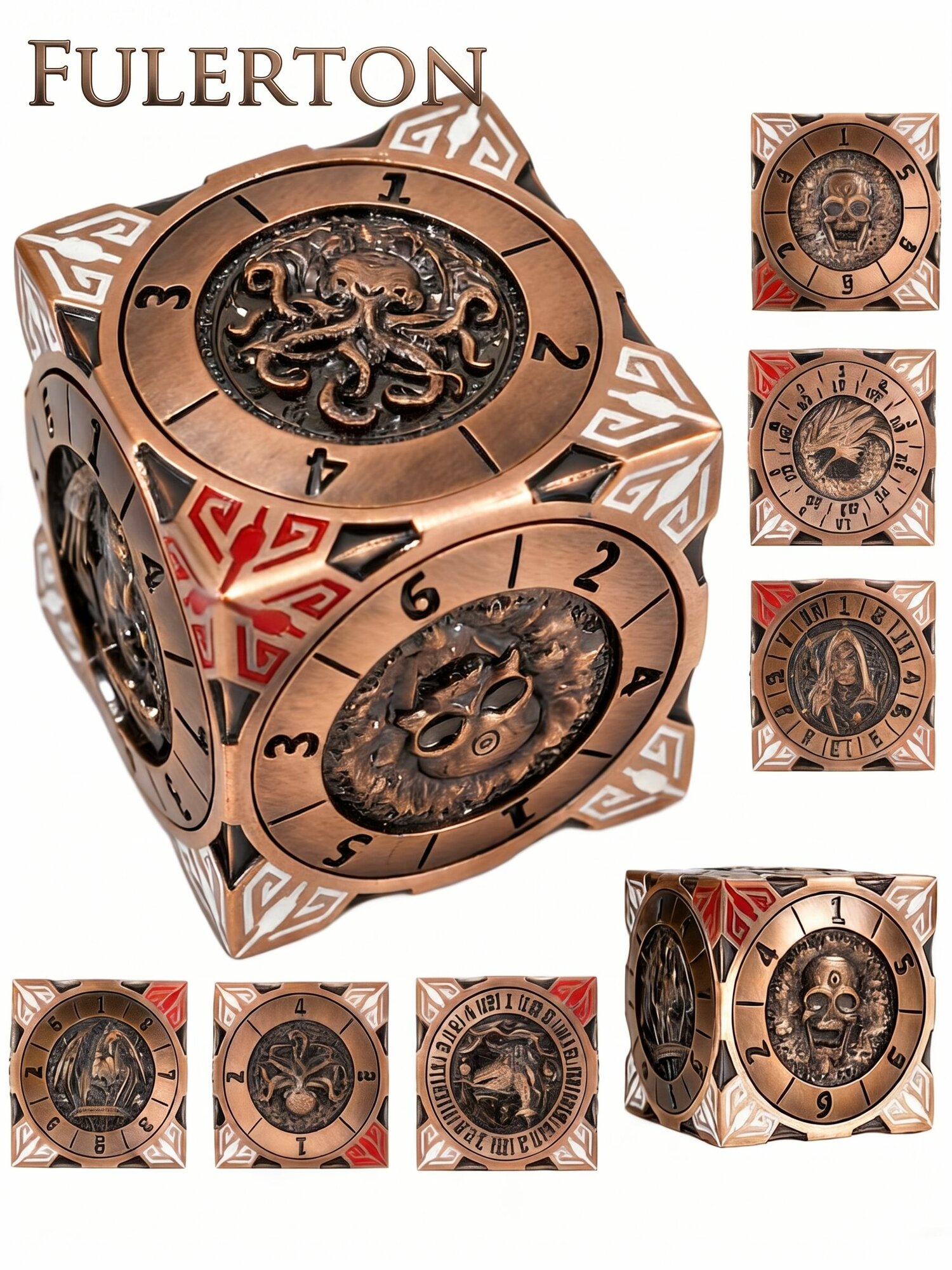 2026 Новые DND Spinner Dice, металлические кубики 7-в-1 с трехмерным облегчением для подземелий и подарков Dragons, многогранных ролевых игровых костей, аксессуаров RPG Fantasy D & D для DM & Player.