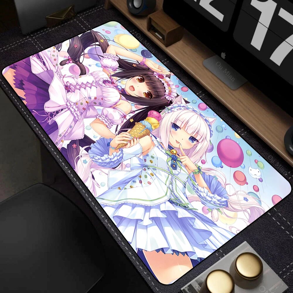XXL Домашние коврики для компьютерного стола, коврик для мыши Nekopara, коврик 700x400x2mm, FF05759