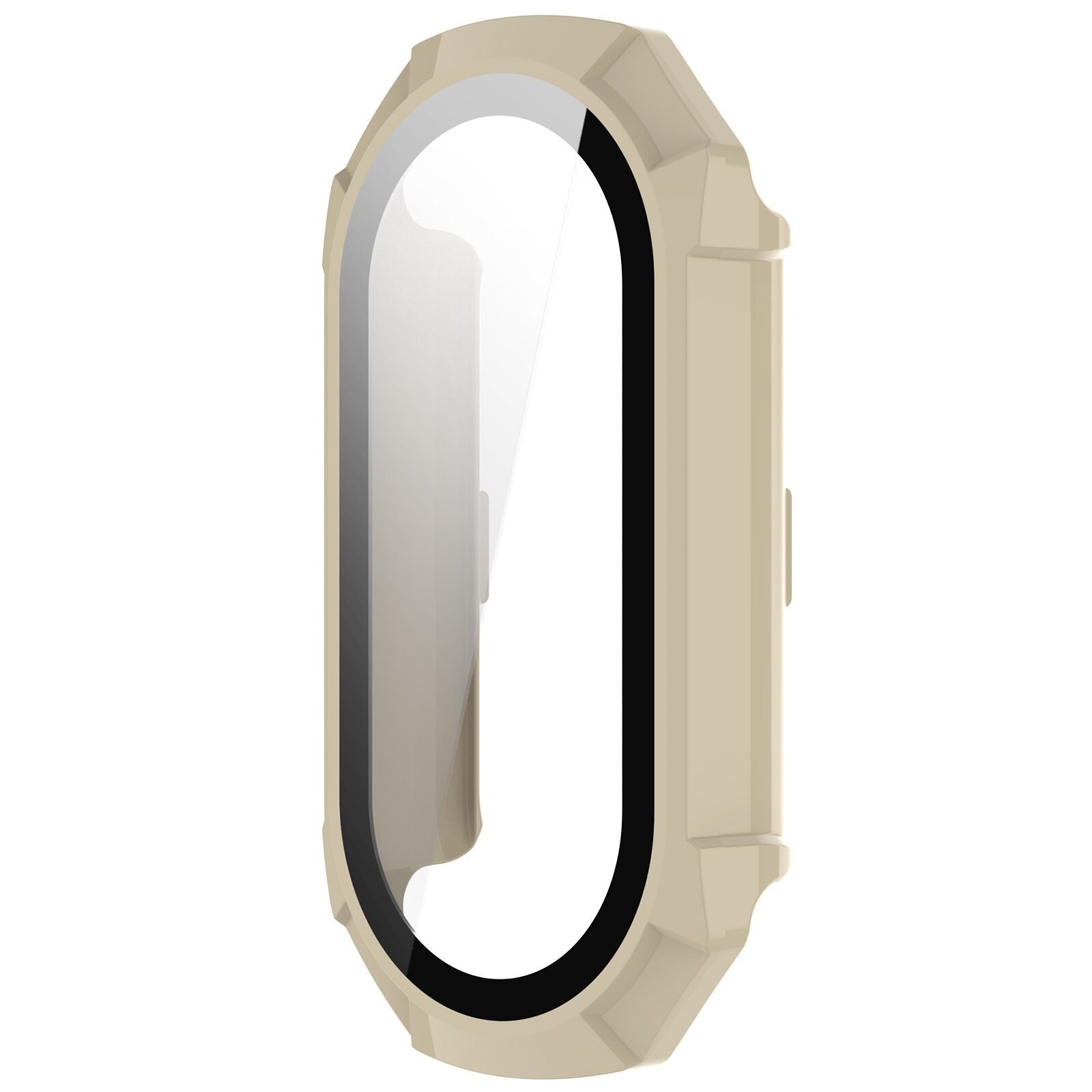 Бежево-белый армированный чехол для Xiaomi Smart Band 9, 8, 8 NFC — бежевый (роскошный защитный чехол)