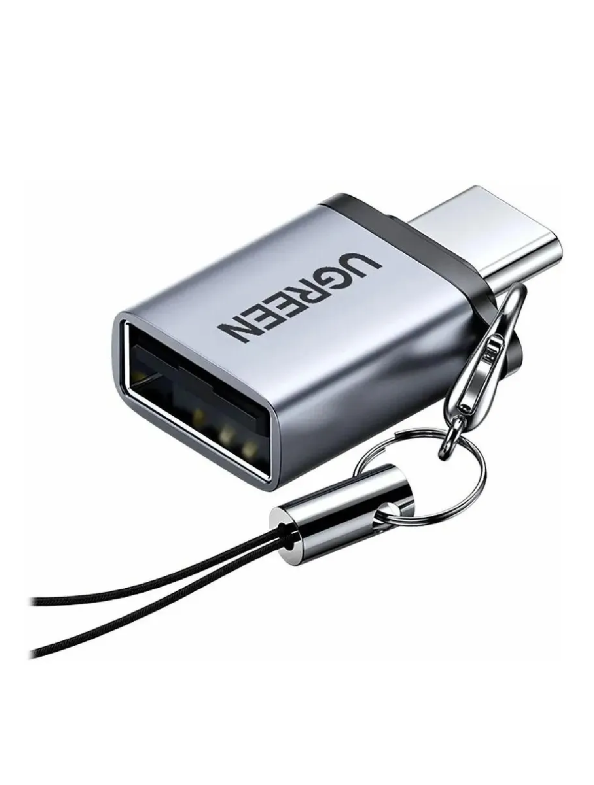 Адаптер UGREEN 50283 USB Type C to USB 3.0 A с ремешком, серый космос