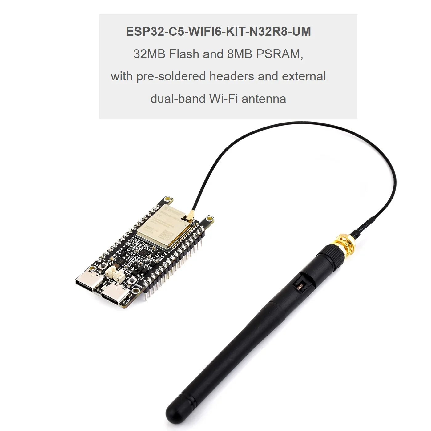 ESP32-C5 WIFI6 KIT-N32R8-UM, 32MB Flash, 8MB PSRAM