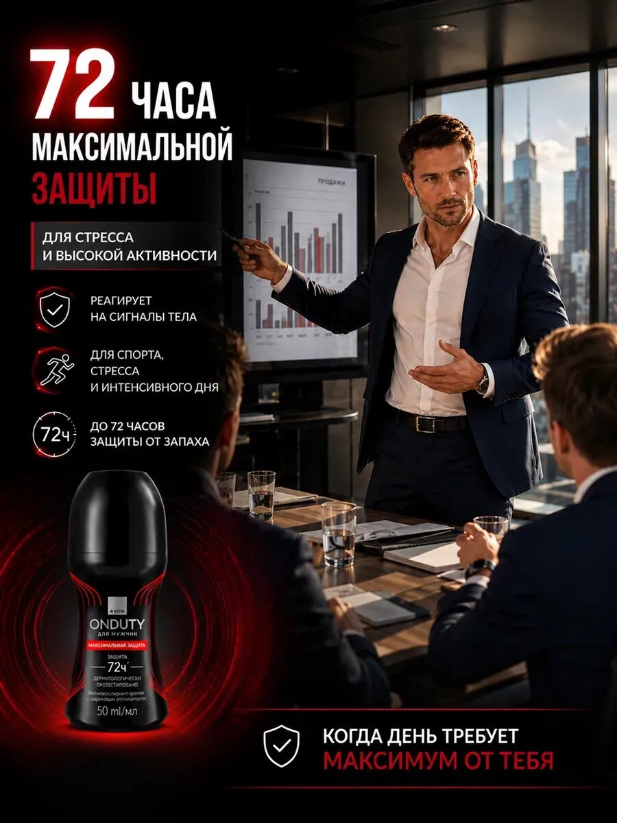 Дезодорант мужской шариковый Максимальная защита