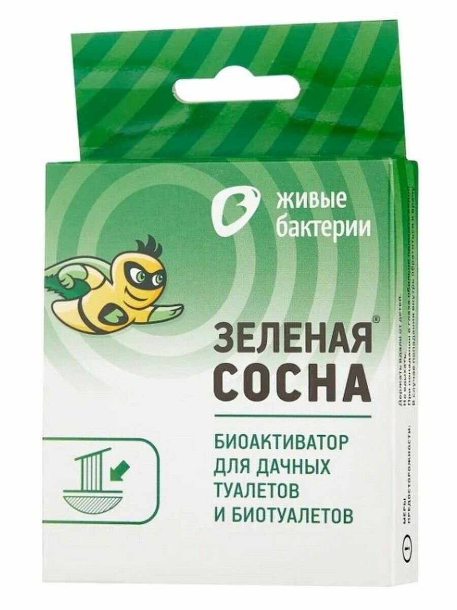Бактериальное средство для дачных туалетов и ям Зеленая сосна 50г, 2 саше в коробке