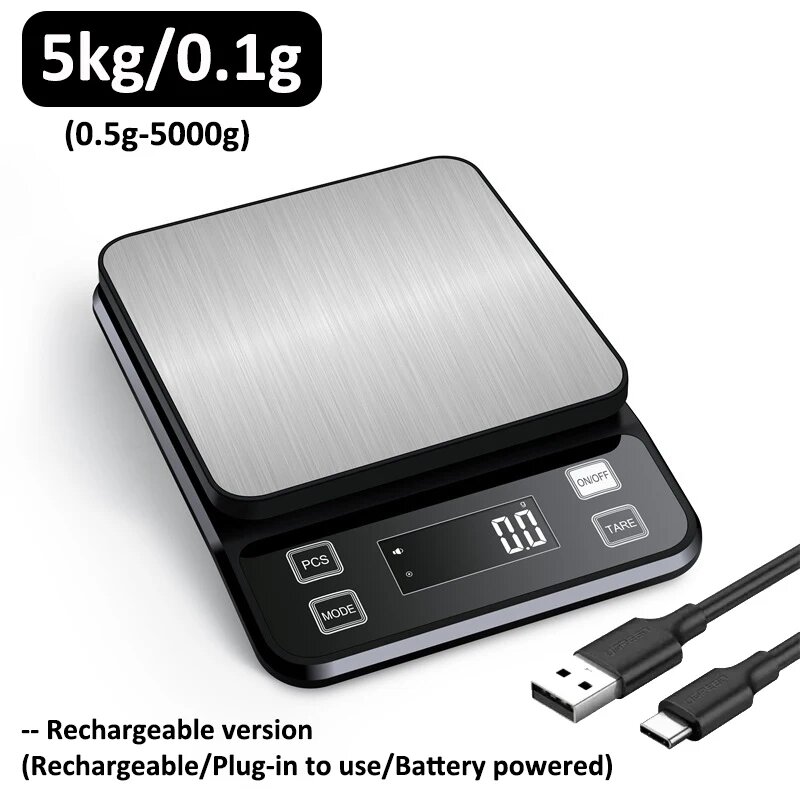 Цифровые кухонные весы из нержавеющей стали 3/5/10 кг Rechargeable-5kg