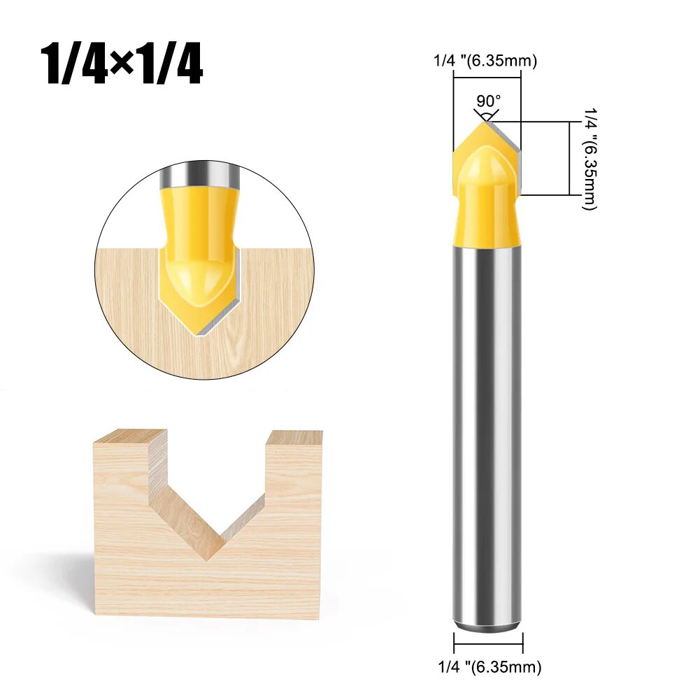 Фреза 1/4" для пазов, 45# сталь, YG8, 04