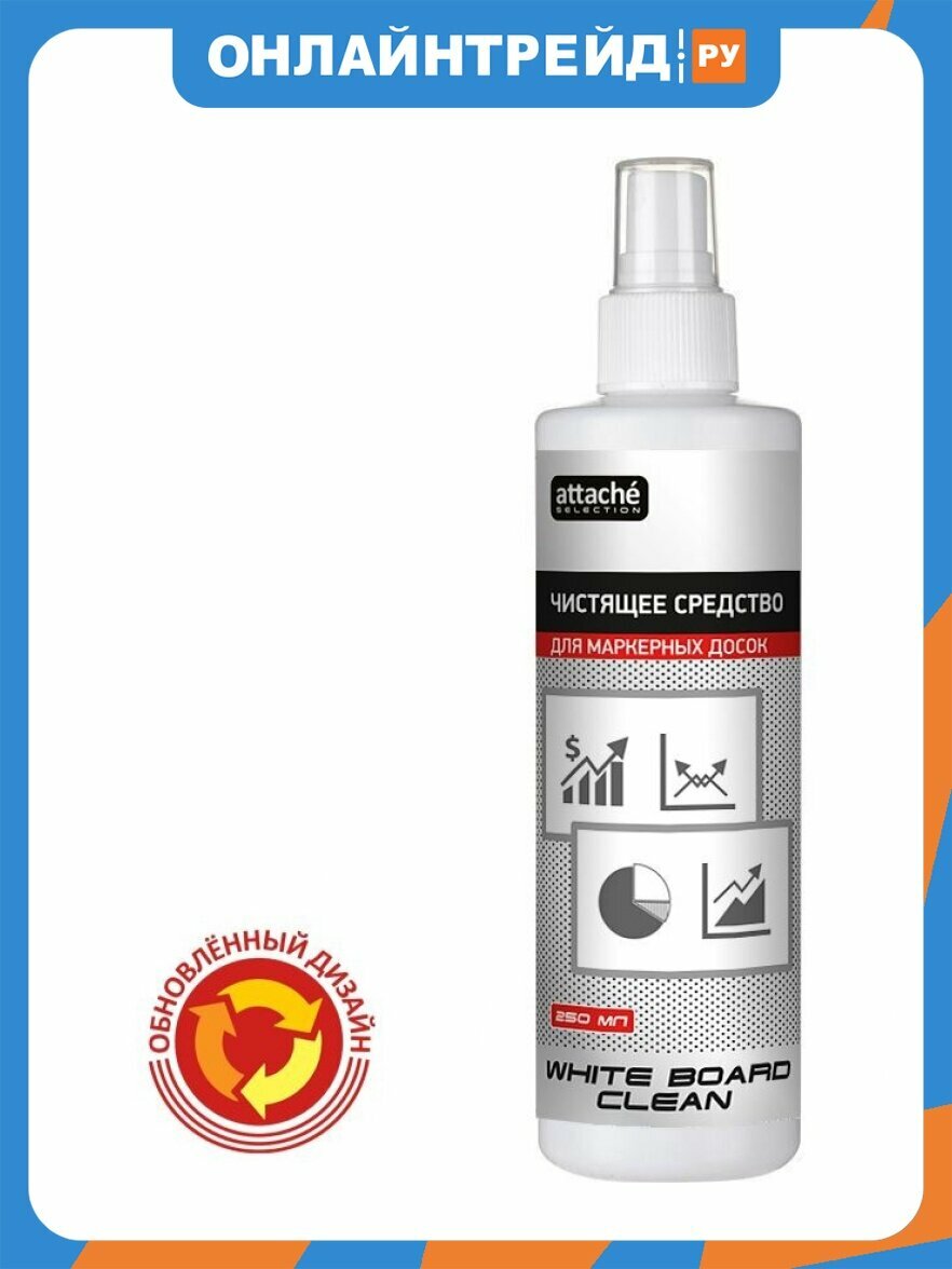 Спрей Attache Selection для чистки маркерных досок Promega office White Board Clean 250мл.