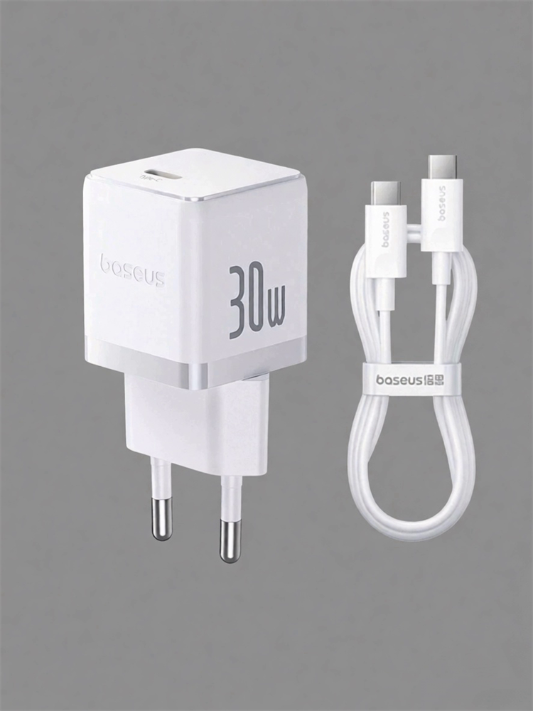Baseus Сетевое зарядное устройство Baseus Palm Fast Charger 30W 1xUSB-C с кабелем Type-С PD QC 3.0 (CCZC30CE) P10111605213-01 белый