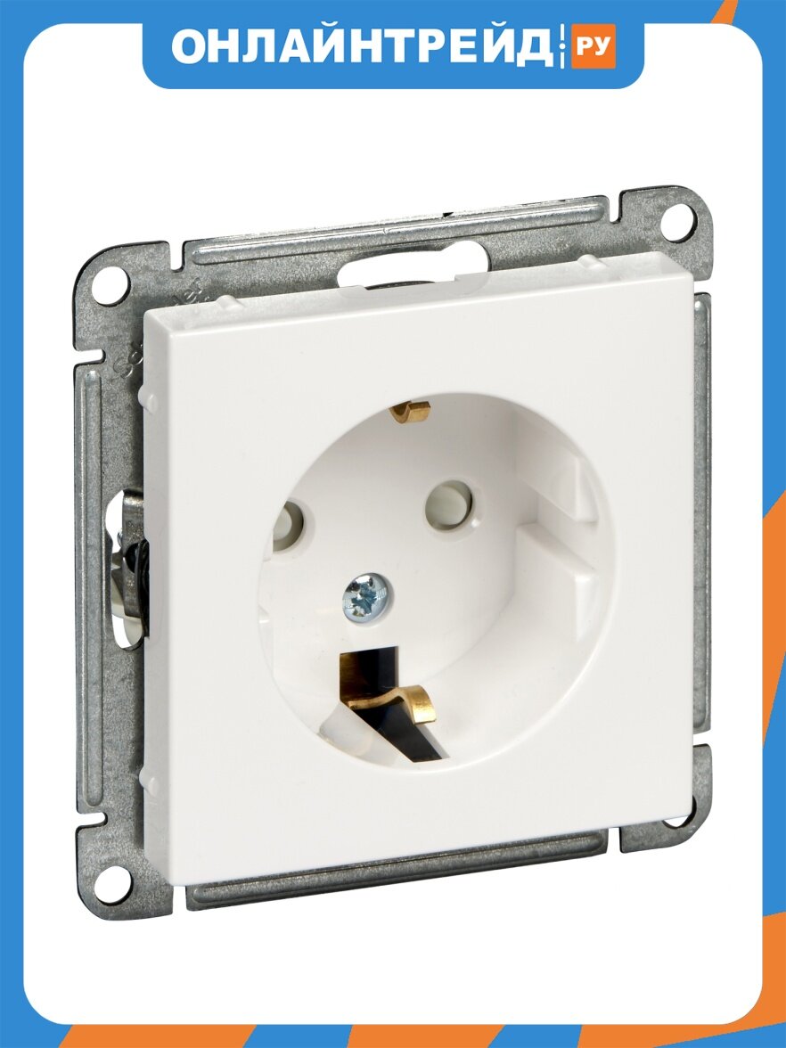 Механизм розетки Systeme Electric (schneider Electric) SCHNEIDER ELECTRIC 1-м СП W59 16А IP20 с заземл. защ. шторки, белый, RS16-152-1-86