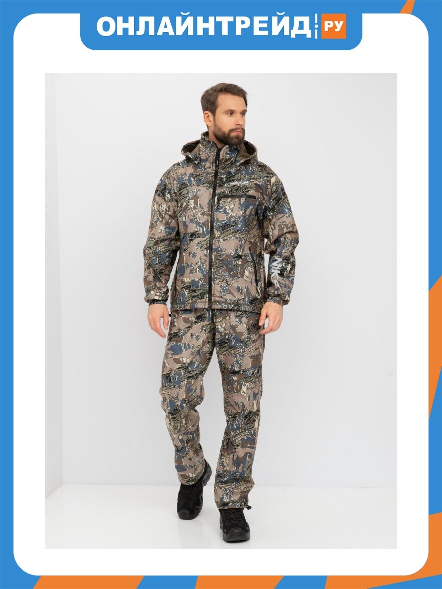 Костюм демисезонный Huntsman Никс люкс цвет Лабиринт ткань Alova windblock, разм. 52-54/182