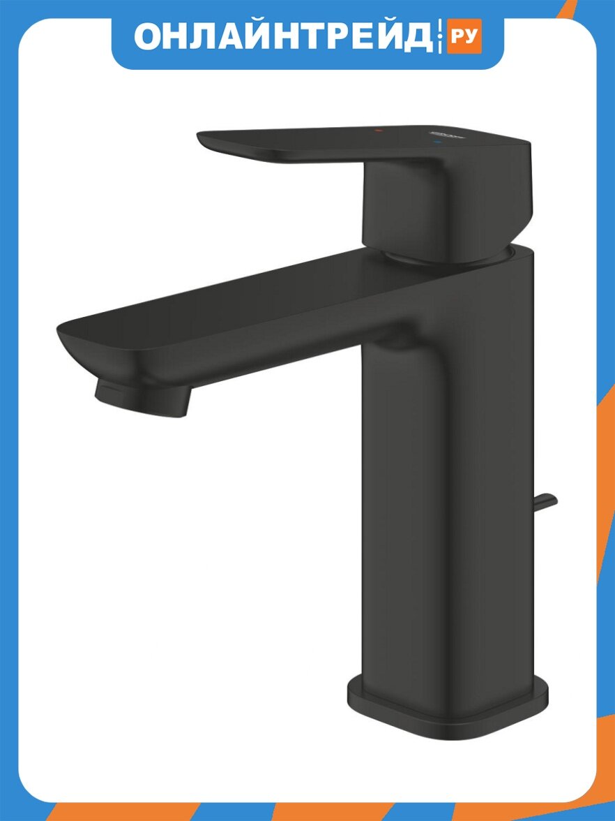 Смеситель для раковины Grohe CUBEO M, донный клапан, матовый черный 1017492430