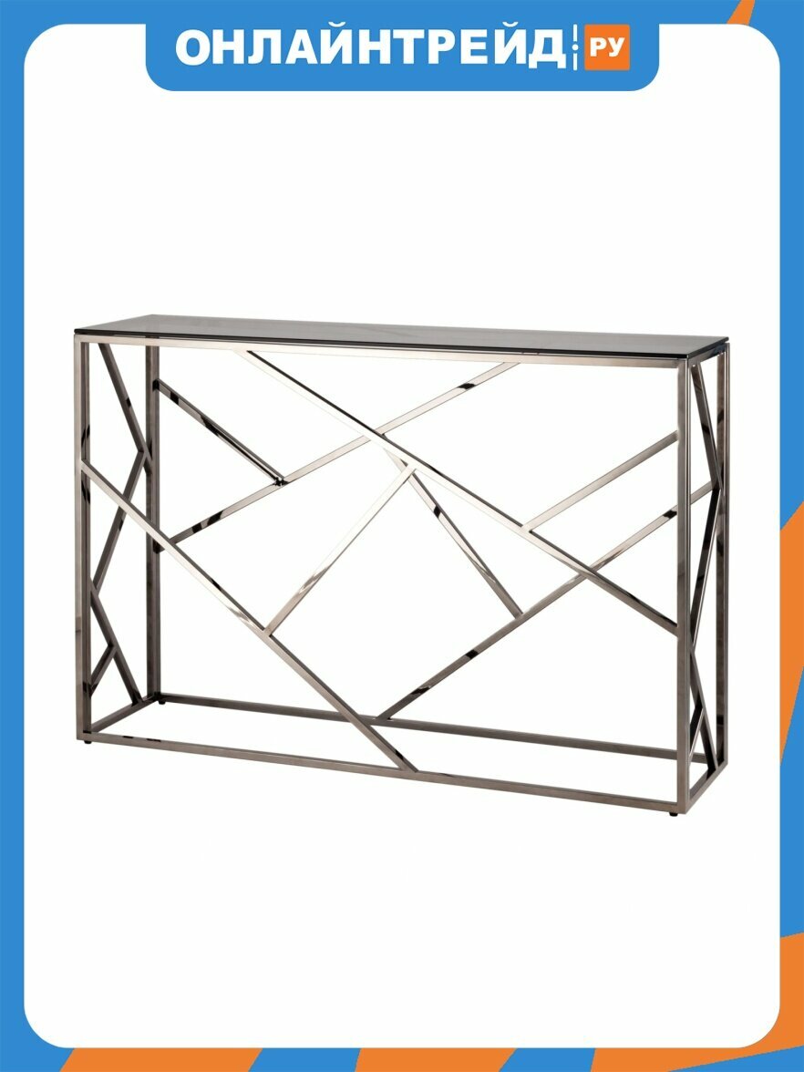 Консоль Stool Group стул груп АРТ деко 115*30, стекло smoke, сталь тёмный хром