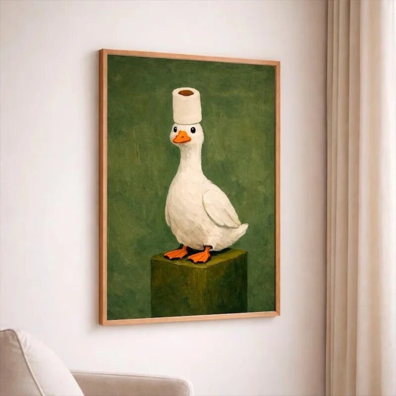 Постер "Утка с туалетной бумагой", 21x30см, ZLH10362