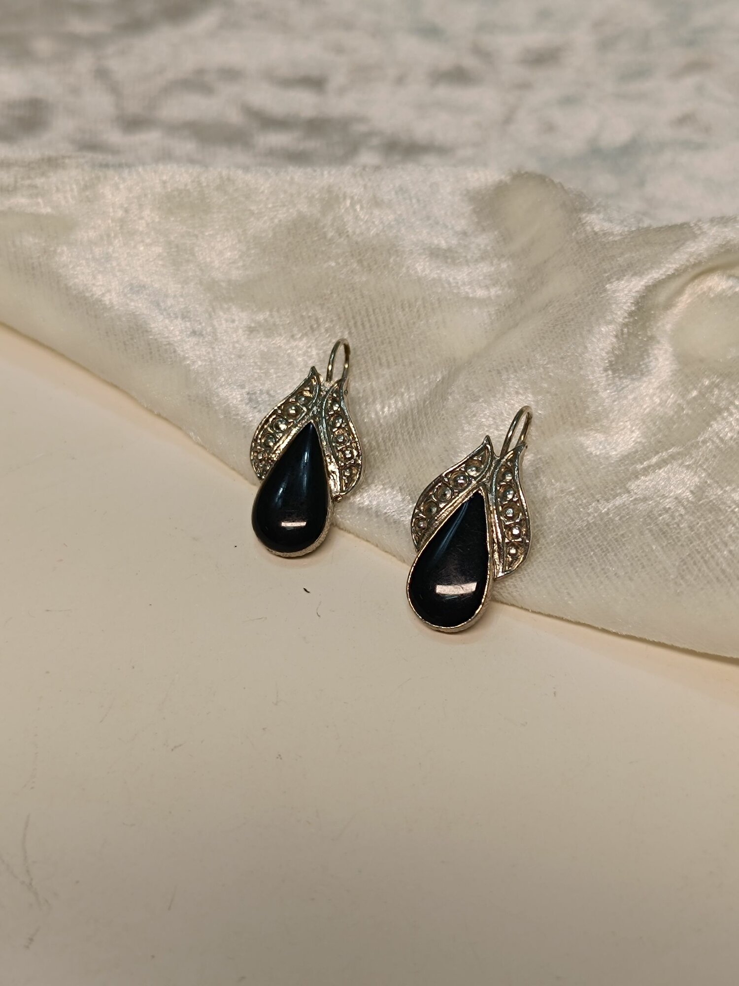 Винтажные мельхиоровые серьги, эмаль, сделано в СССР.