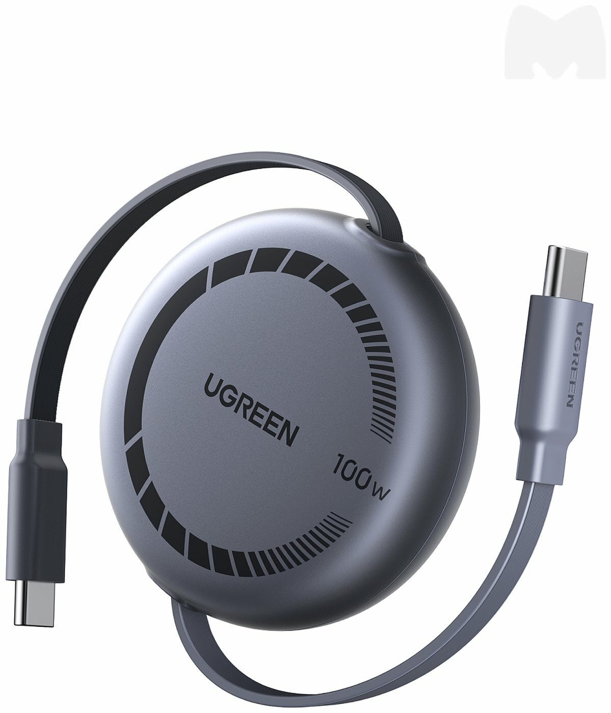 Кабель выдвижной Ugreen Nexode Uno L531 USB-C - USB-C 100Вт 1м серый (65905)