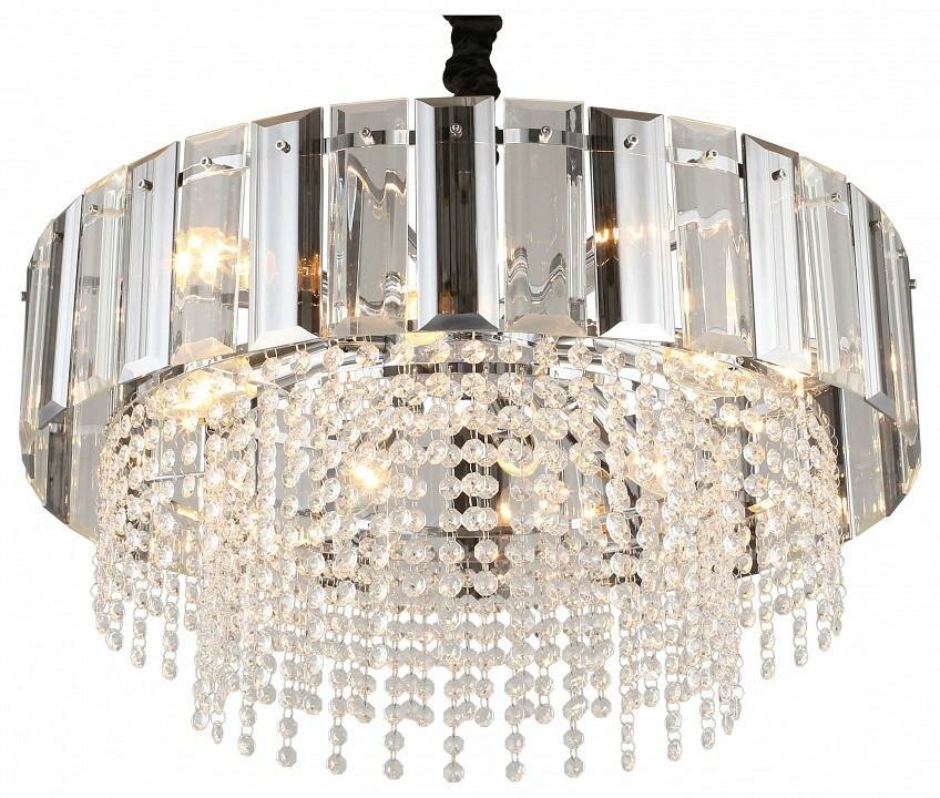 Люстра Omnilux Oliveri OML-69603-10 цвет плафона подвески Светло-серый, Прозрачный, цвет арматуры Хром