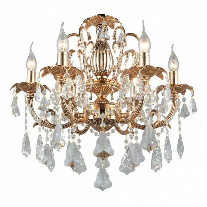 Люстра Omnilux Grosseto OML-77723-06 цвет плафона подвески Прозрачный, цвет арматуры Золото