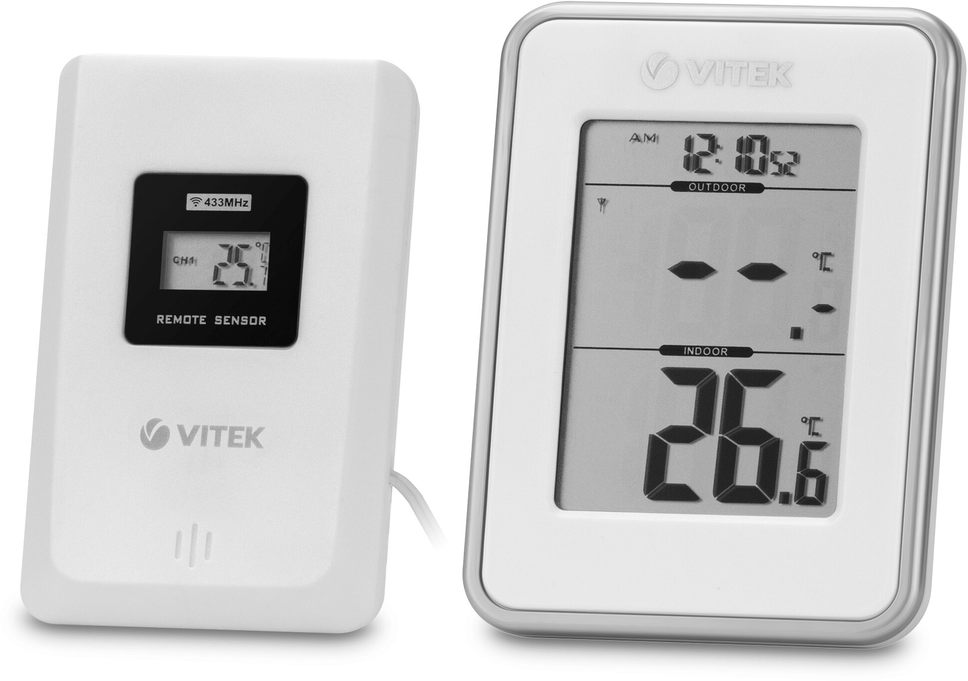 Метеостанция домашняя VT-6408 серебристый