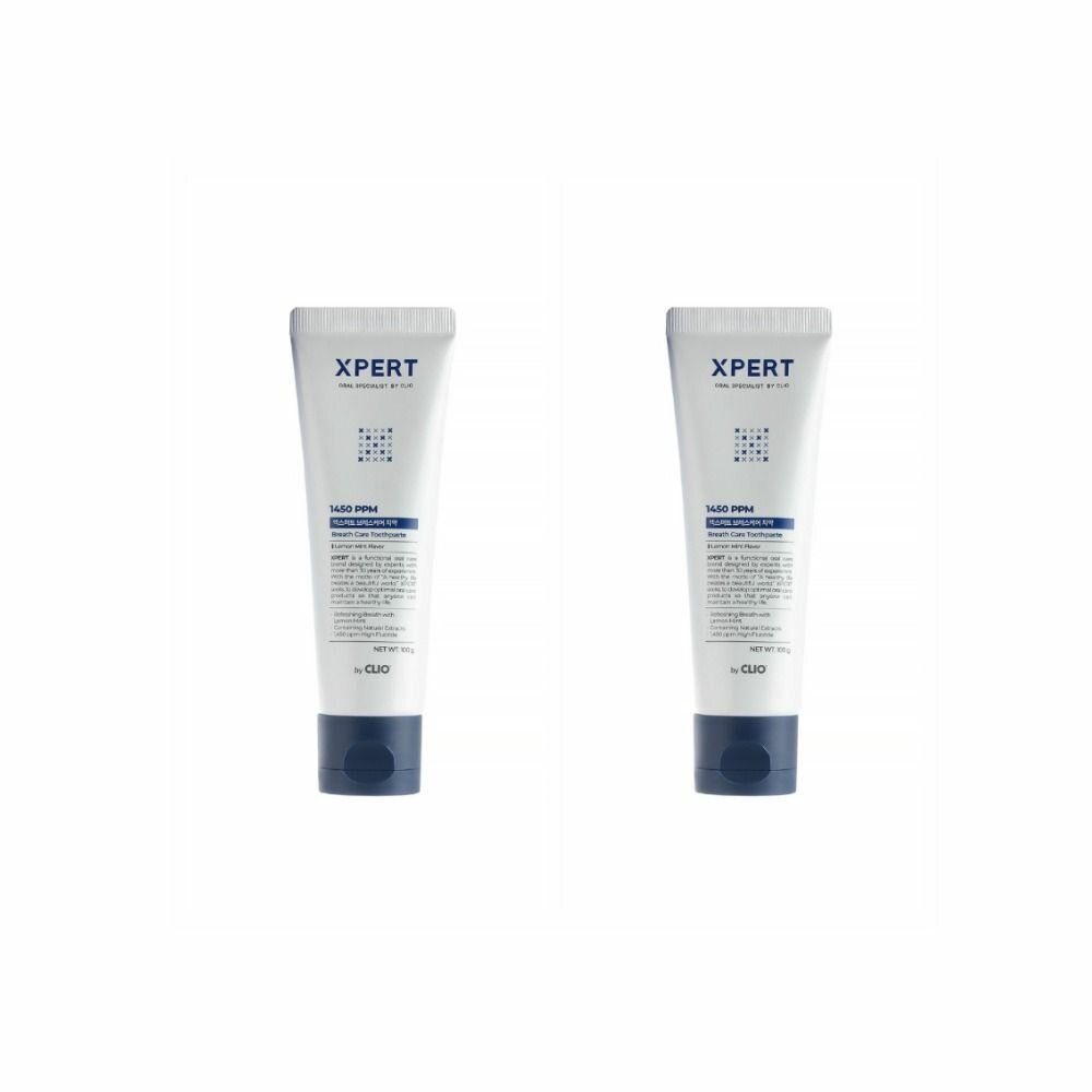 Clio Зубная паста Xpert Breath Care Toothpaste, предупреждает развитие кариеса и болезней десен, мята, 100 гр, 2 уп