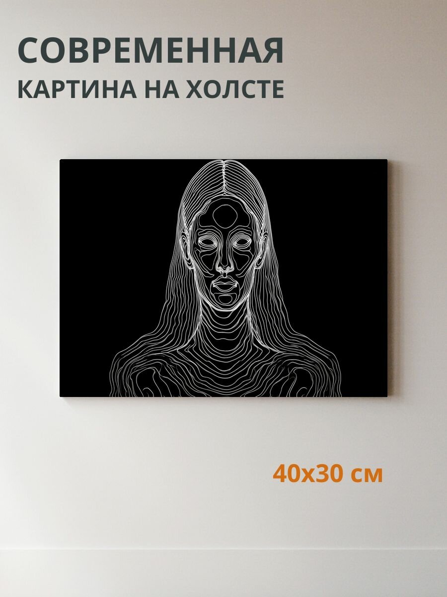 Картина на холсте Абстрактный портрет лица 40x30 см
