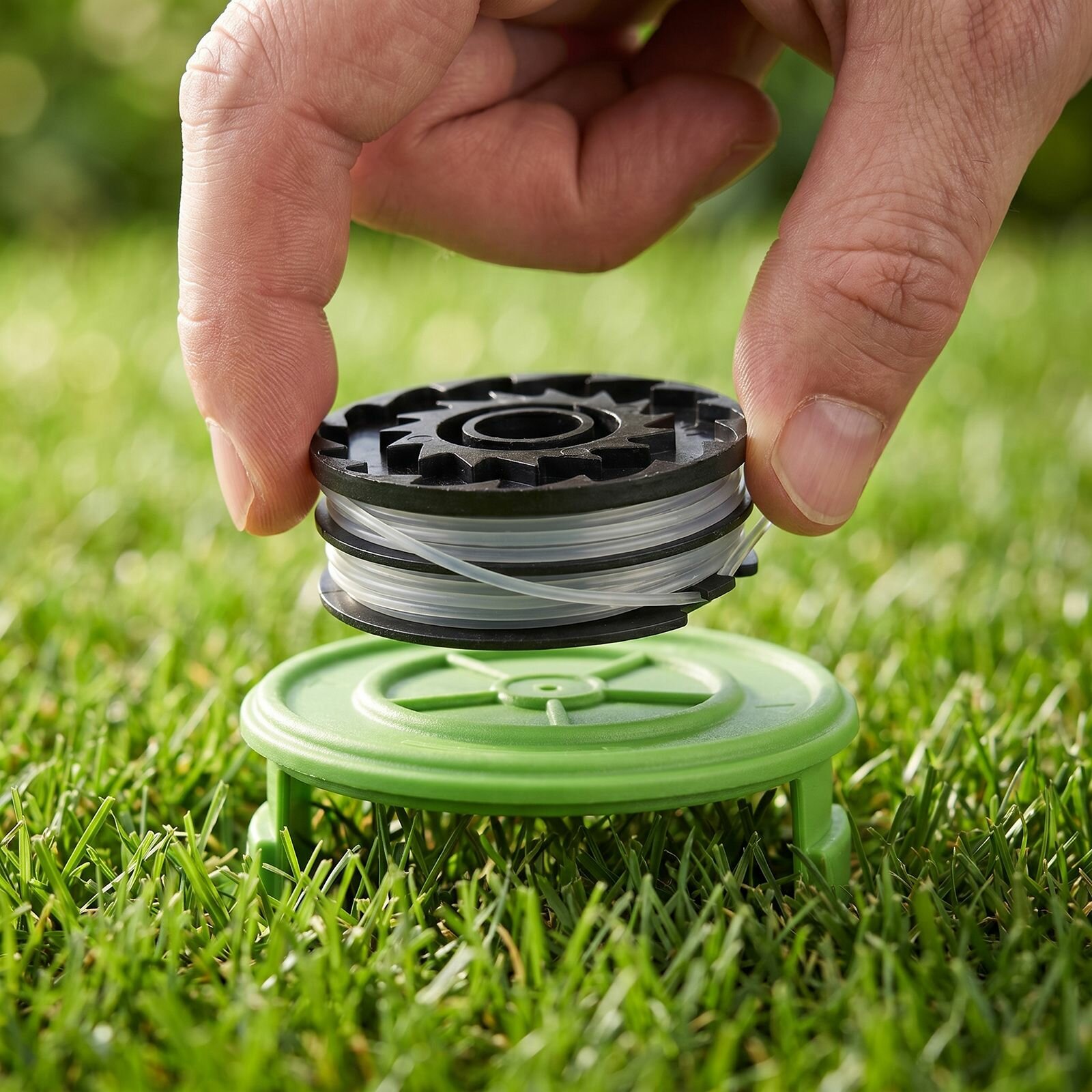Катушка с леской для триммера Greenworks 2900719, диаметр 1,65 мм, длина 6,1 м, комплект из 4 катушек и 1 крышки