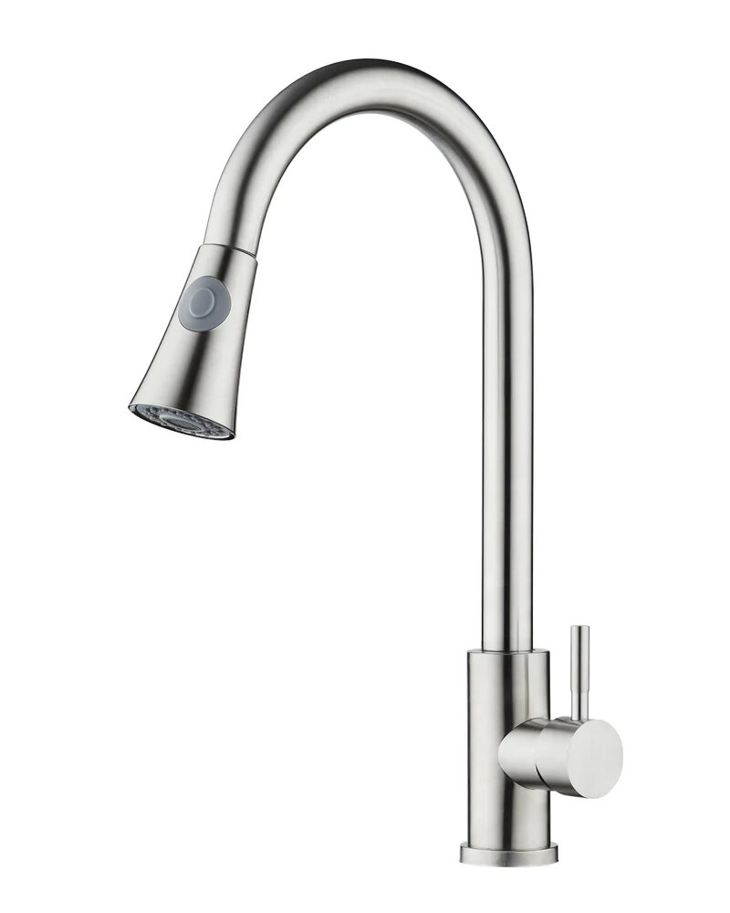 Смеситель для кухни Orange Steel M99-120st с поворотным изливом, матовый, однорычажный, латунный, с керамическим картриджем