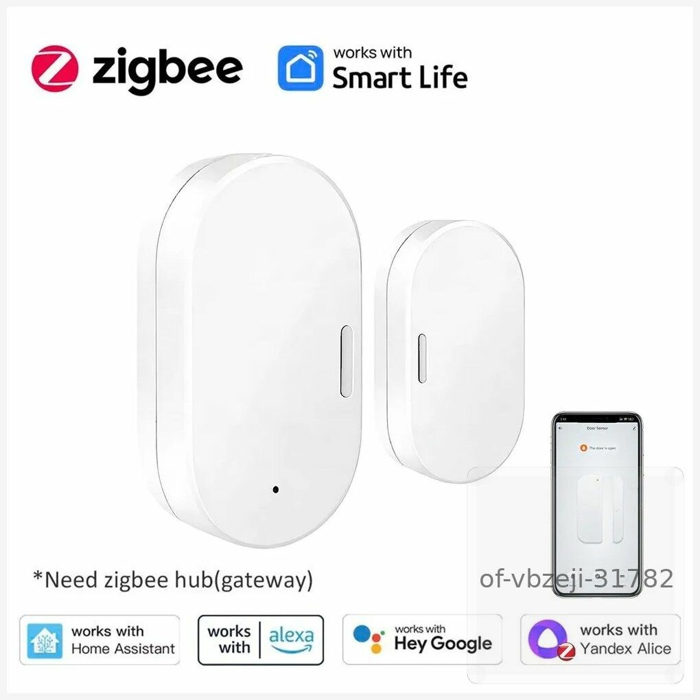 Умный датчик открытия двери окна Zigbee, работает с Алисой, 4 шт