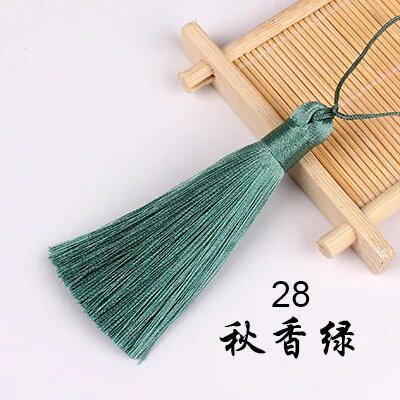 Полиэстеровые кисточки 8 см, 2 шт. Изумрудный, Teal 2pcs