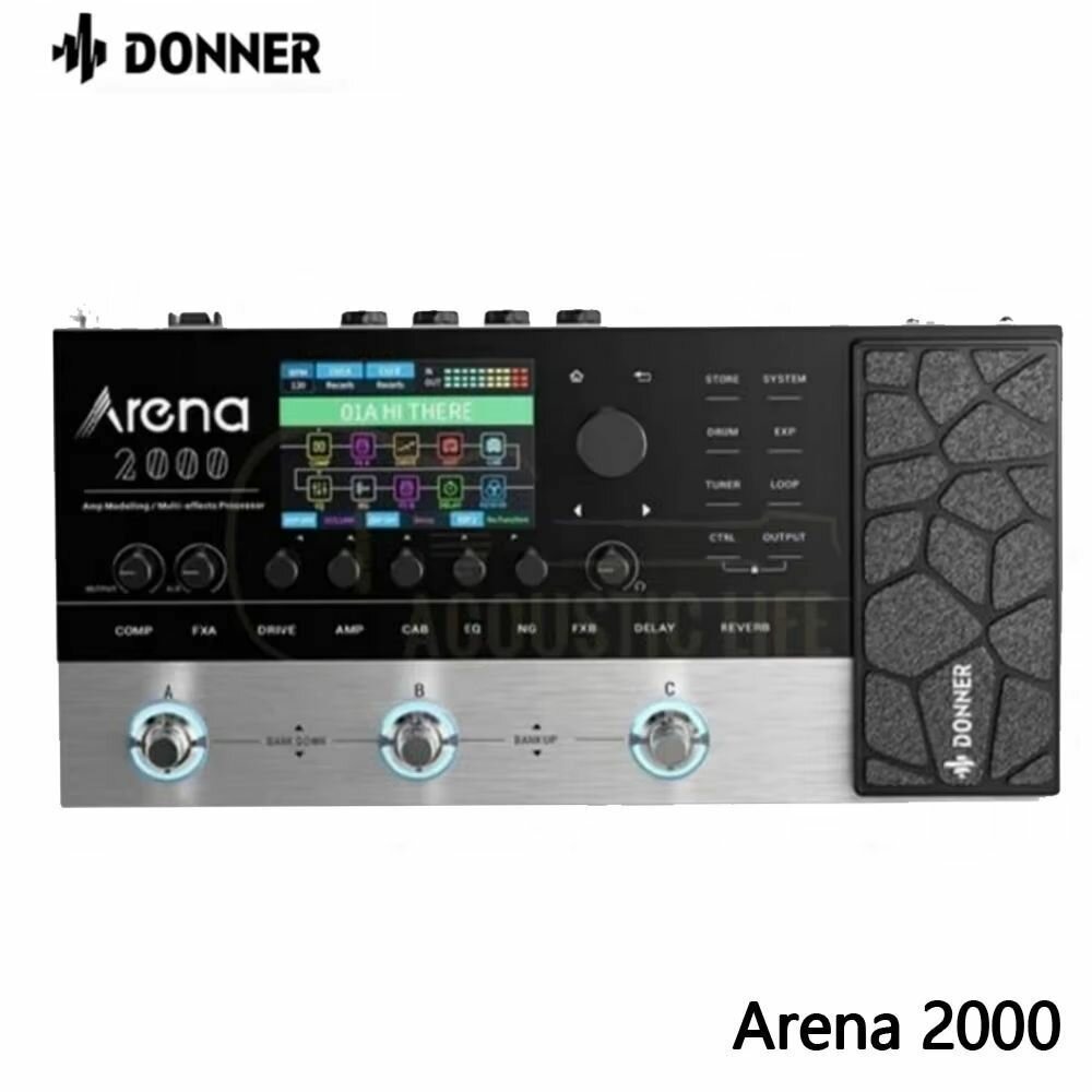 Donner Arena 2000 Многоэффектный гитарный педальный усилитель, моделирующий процессор множественных эффектов с 278 э