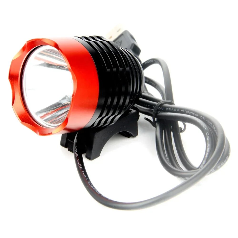 Велофонарь налобный USB CREE XM-L T6 1200lm, оранжевый/черный