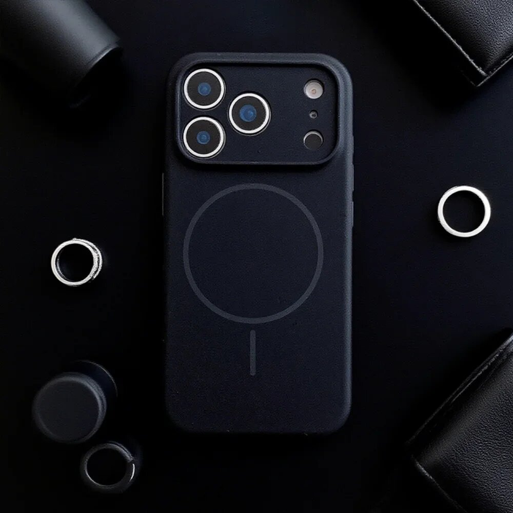 Чехол для телефона iPhone 17 Pro Max Air 16 15 Plus 14 13 12 Magsafe с Айфон 15 Плюс, Черный, Black