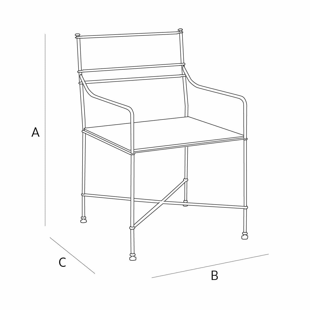 Кресло zara home кованое кресло, черный матовый, 85x55x55 1393/073/800-99