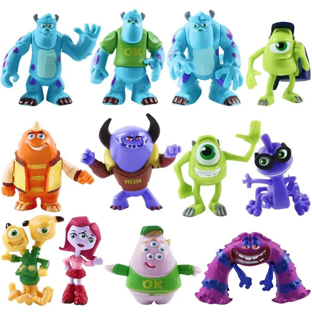 Набор фигурок Корпорация монстров / Monsters Inc 12шт (4-8см, пакет)