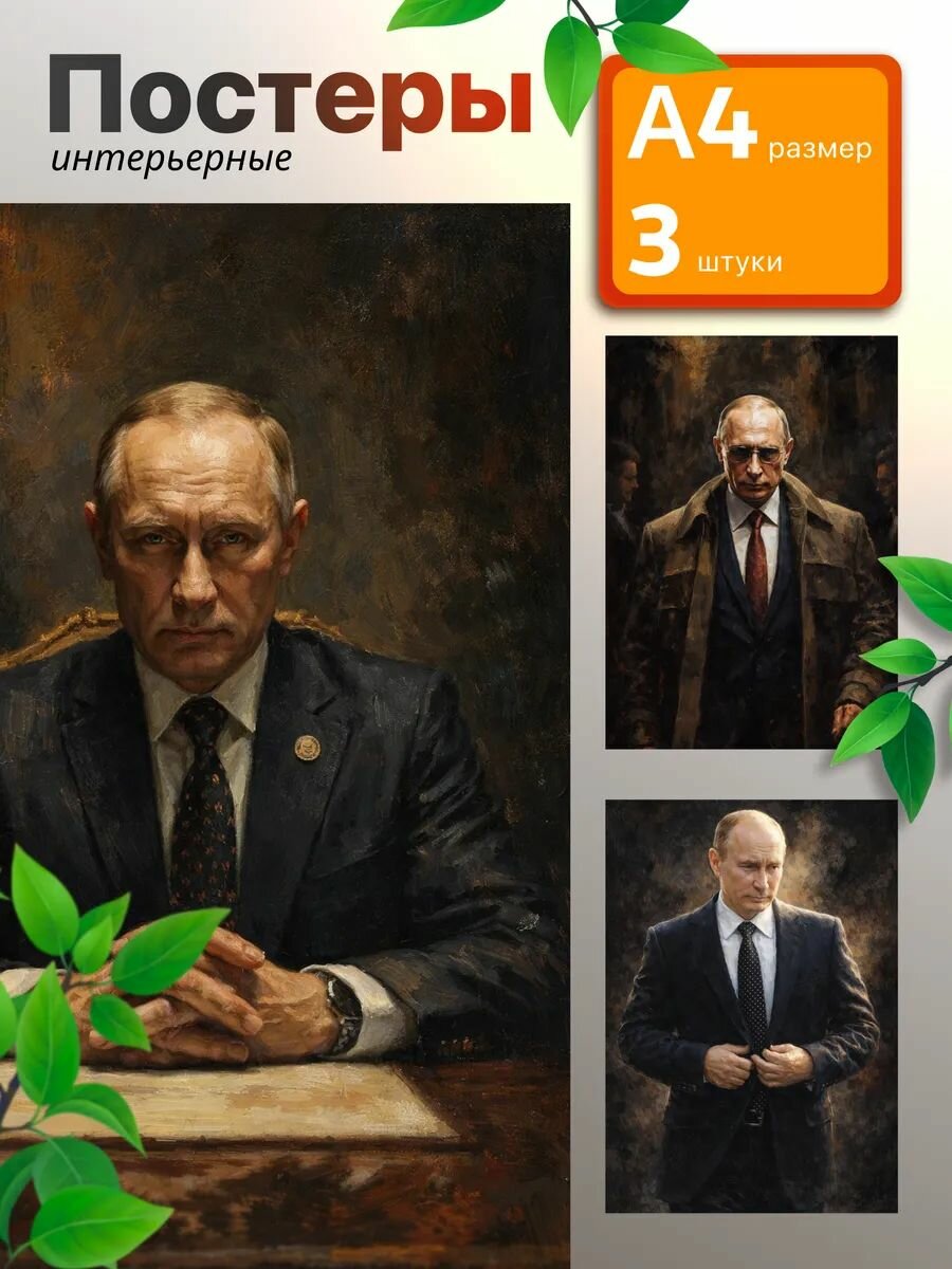Постеры на стену интерьерные Президент В. В. Путин