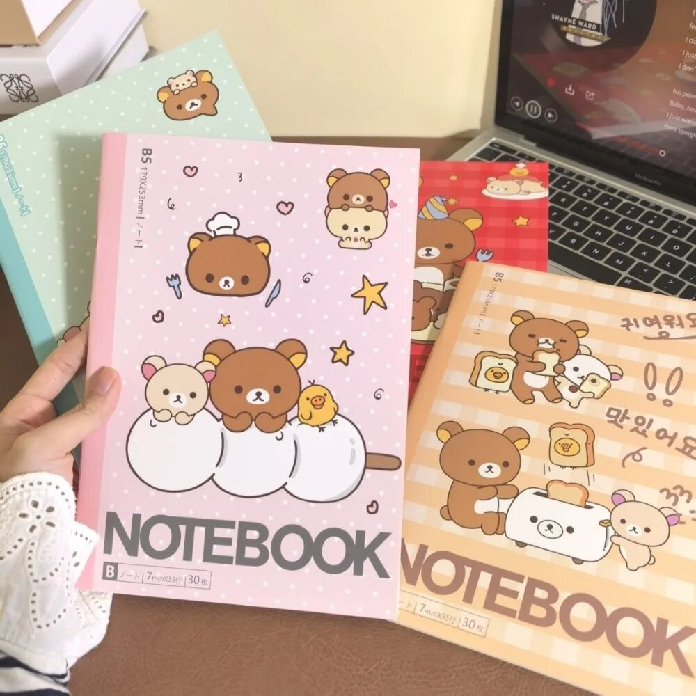 Блокнот Chiikawa Rilakkuma B5 Коричневый, B-1pcs — фото 1