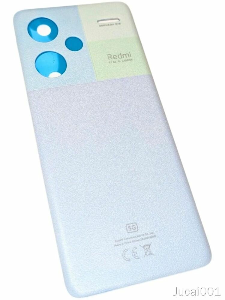Задняя крышка для Redmi Note 13 Pro+ Голубая с логотипом и текстурой Запасная панель для замены корпуса 1 шт