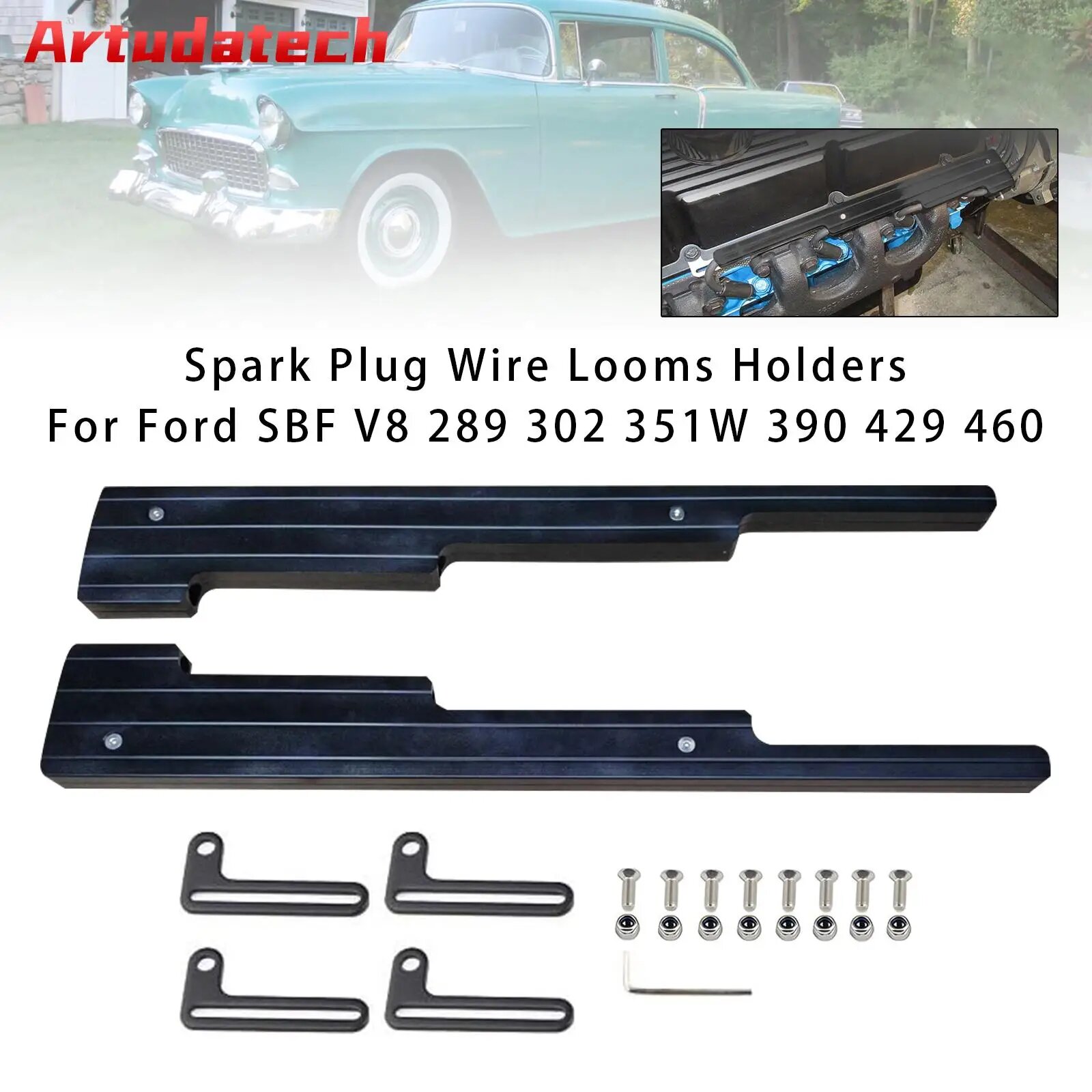 Держатели проводов для свечей зажигания Artudatech для Ford SBF V8 289 302 351 Вт 390 429 460