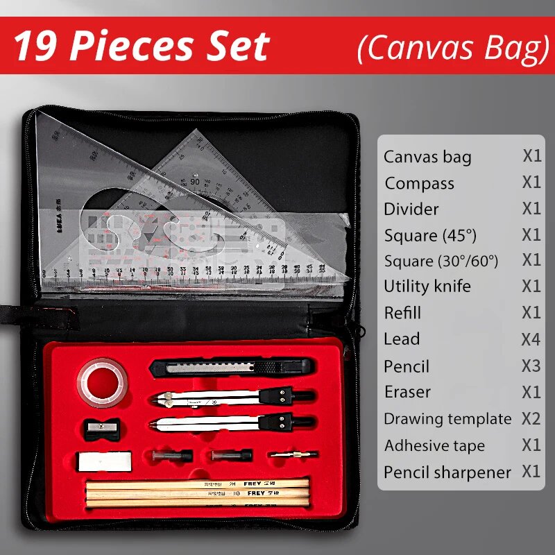 OBOS Компасный набор для черчения 19Pcs Canvas Bag