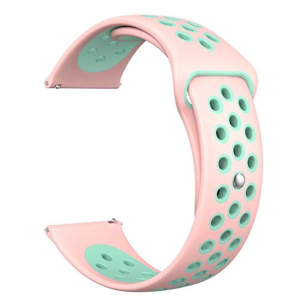 Силиконовый ремешок 20/22 мм для Garmin 20mm 570 42mm, 11 Pink Green