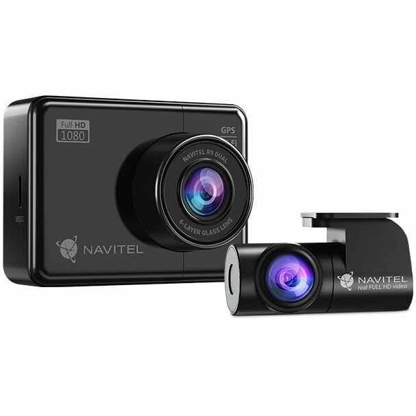 Видеорегистратор автомобильный Navitel R9 DUAL Full HD, 2.7", Wi-Fi, GPS, камера з. в, чёрный