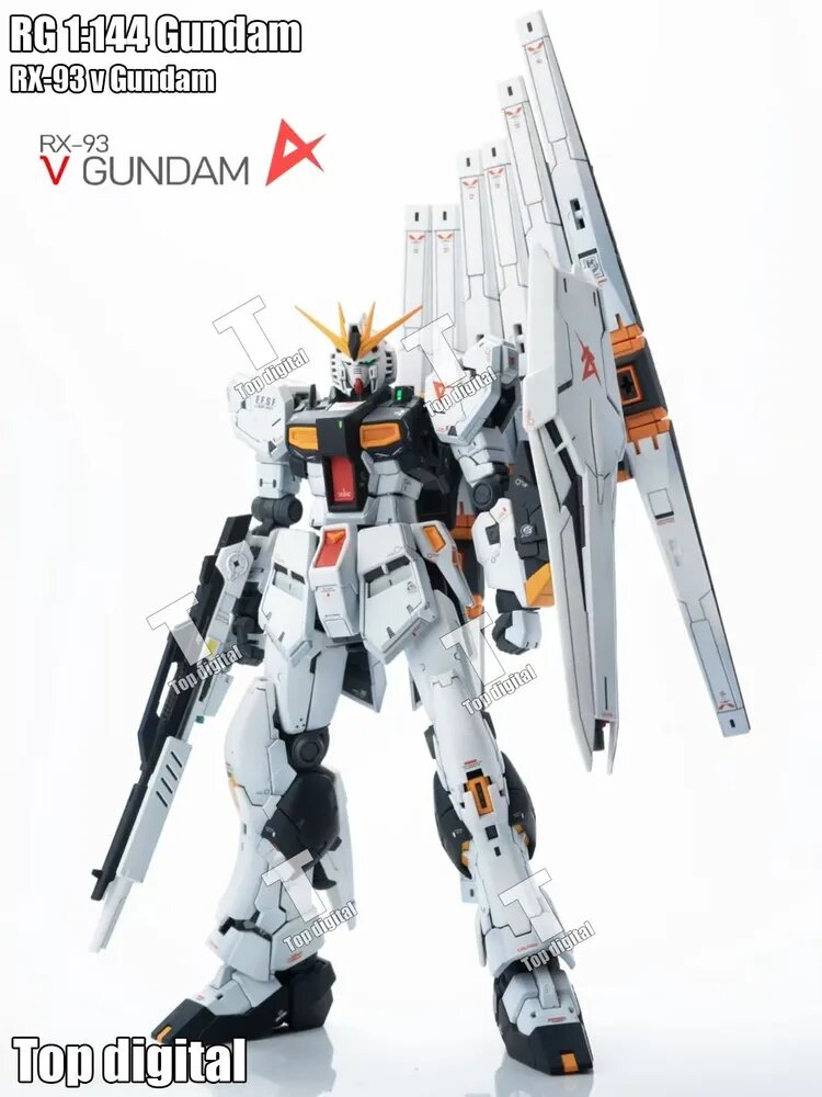 Сборная Игрушечная фигурка модель RG 1:144 Gundam RX-93 v Gundam, Высококачественная модель, Поставляется с бесплатными наклейками