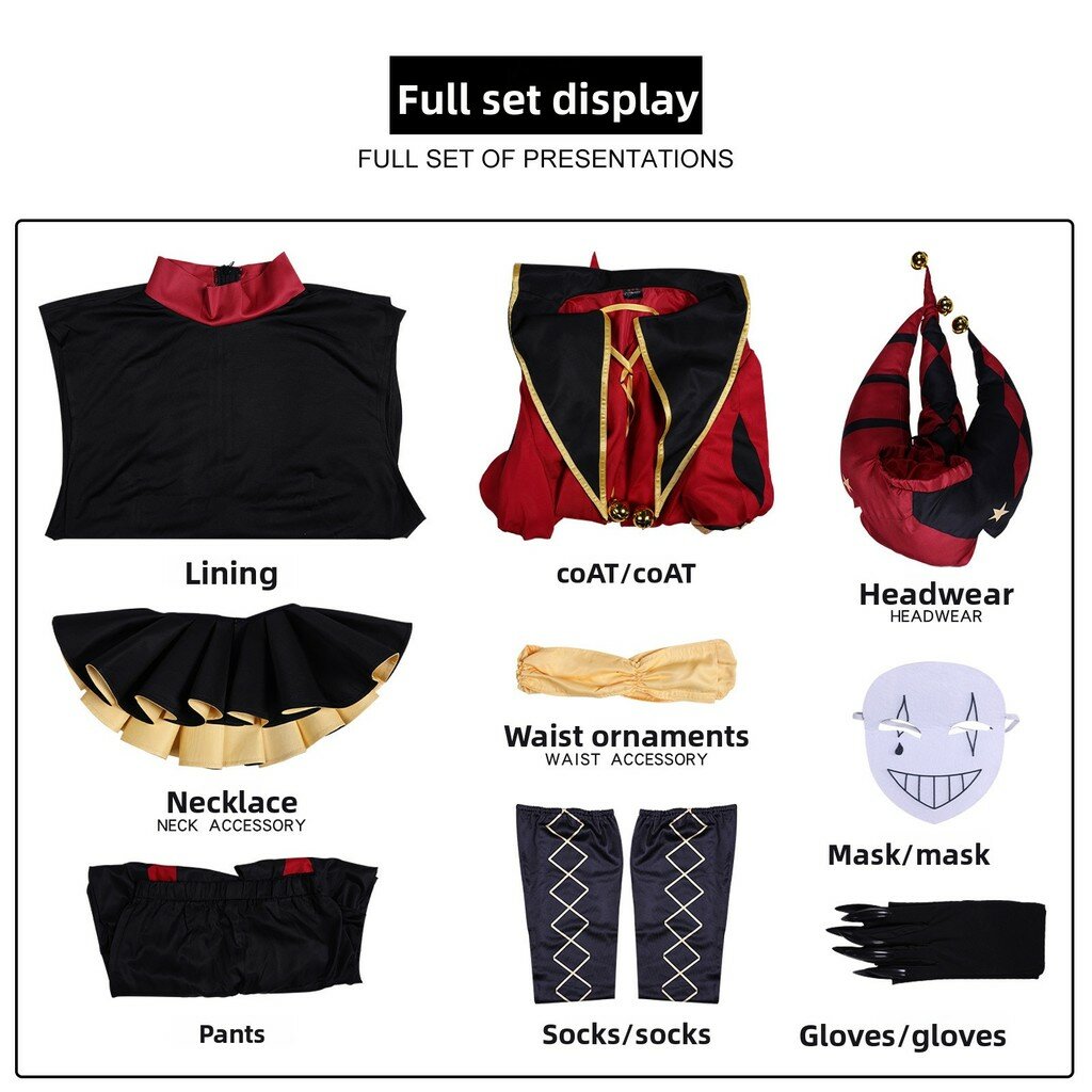 The freak circus tfc pierrot jester cosplay uniform with flexible material for cosplay and party use pierrot-s