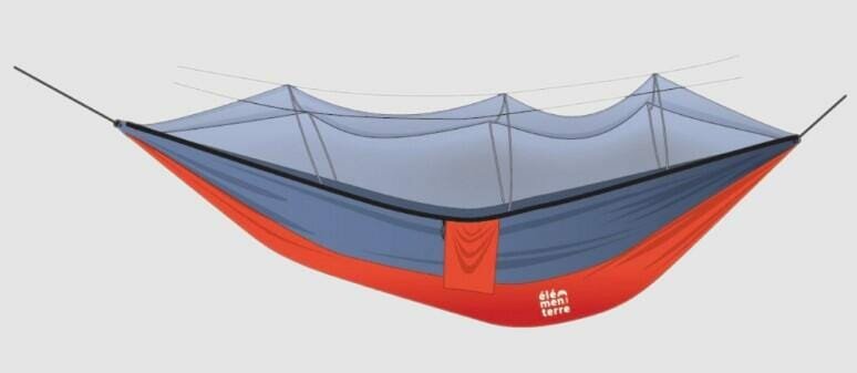 DECATHLON гамак с москитной сеткой Decathlon Hopis, серый, 260x140 см, грузоподъемность 90 кг