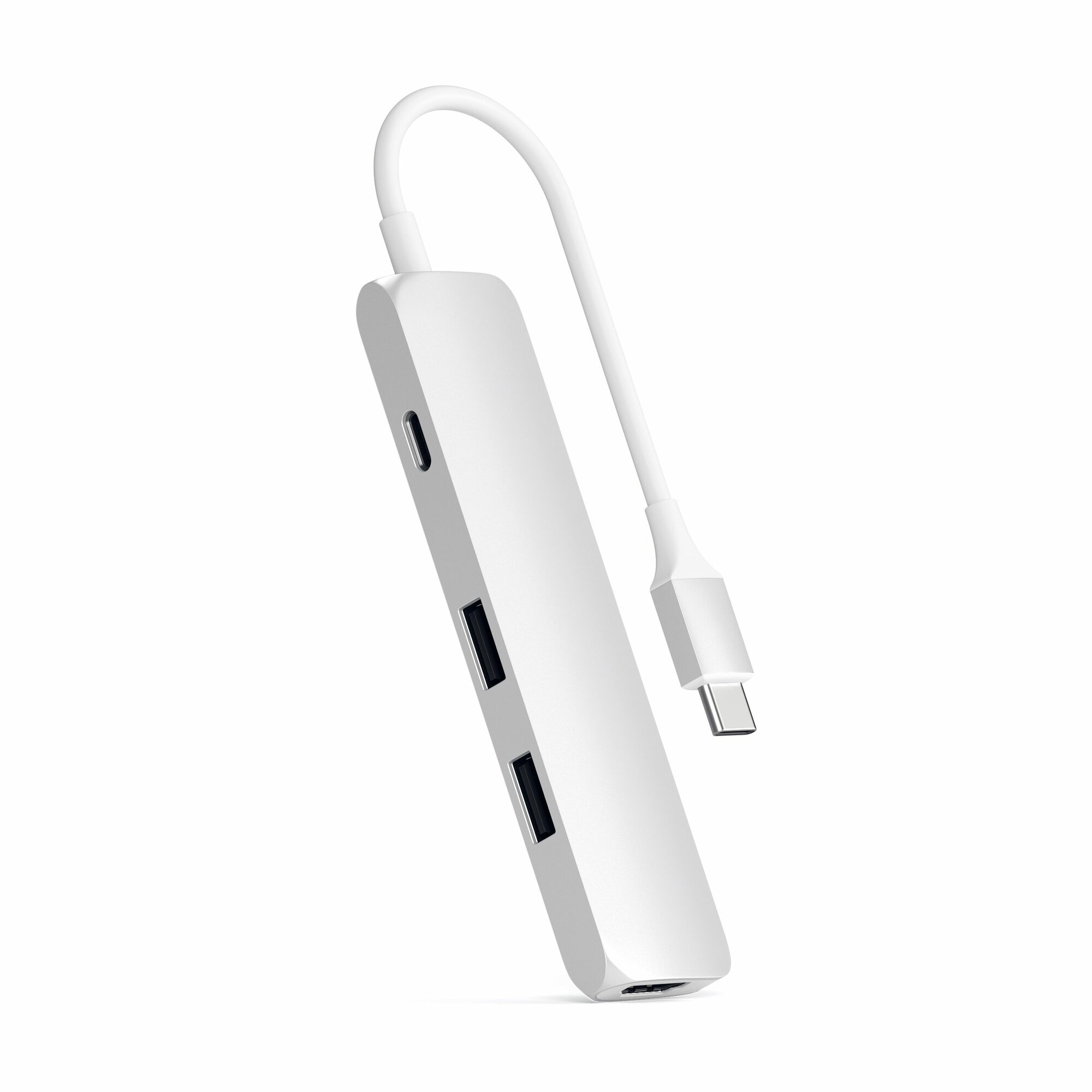 USB адаптер Satechi Slim Aluminum Type-C Multi-Port Adapter with Type-C Charging Port. ST-CMAS. Цвет: серебристый.