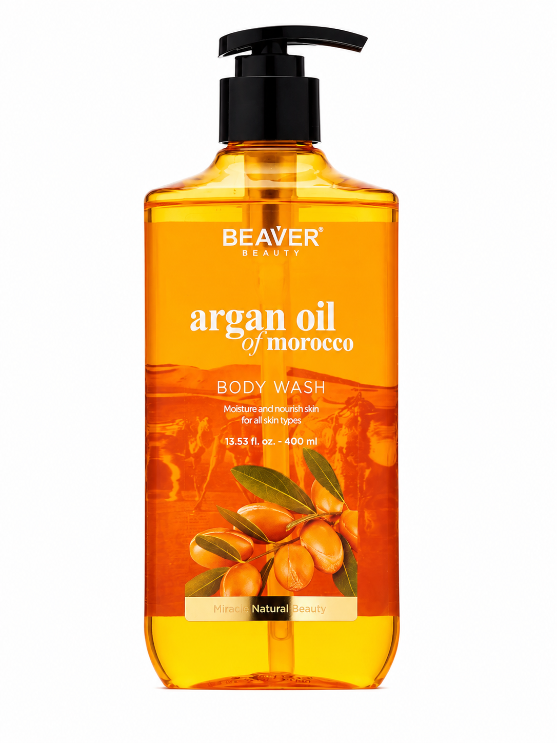 BEAVER Гель для душа увлажняющий Argan Oil Body Wash (400 мл)