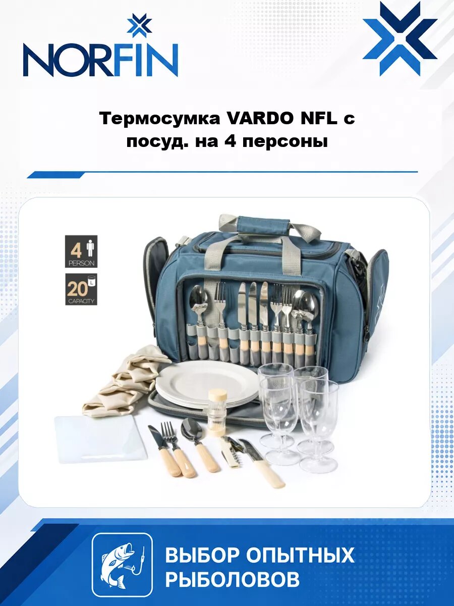 Термосумка Norfin VARDO NFL с посуд. на 4 персоны
