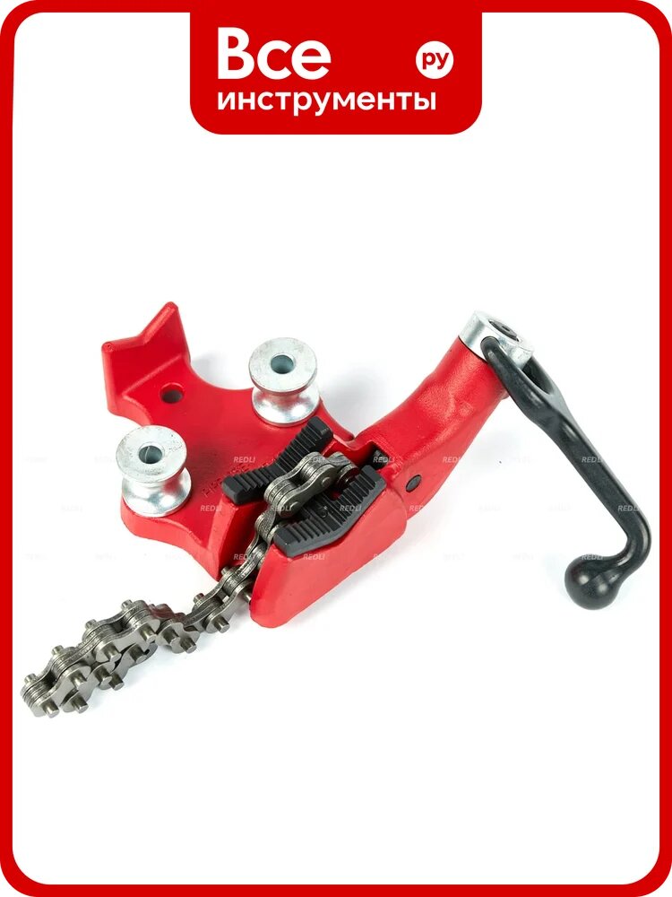 Цепные трубные тиски REDLI 4" 10‑114 мм R40195 с чугунным корпусом, углеродистыми губками и профессионального уровня