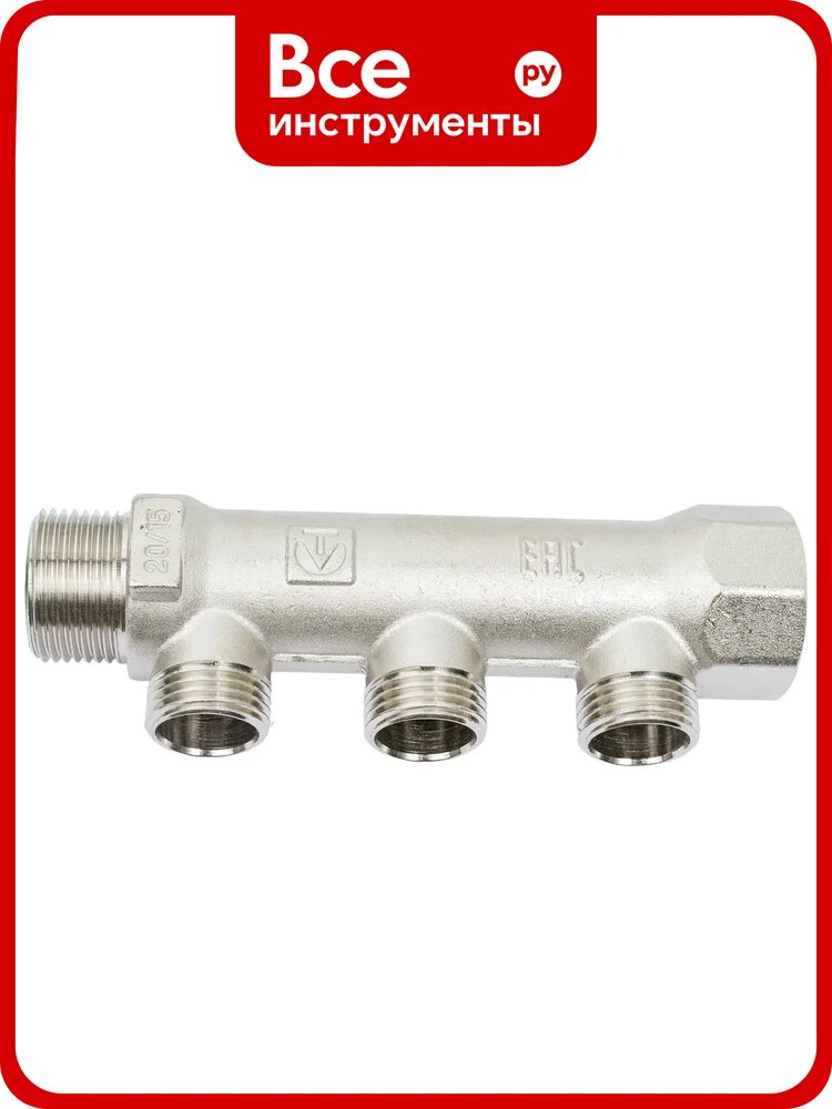 Коллектор Valtec 3 выхода х 3/4х 1/2 НР 2/50 VTc.500. N.0503 83564