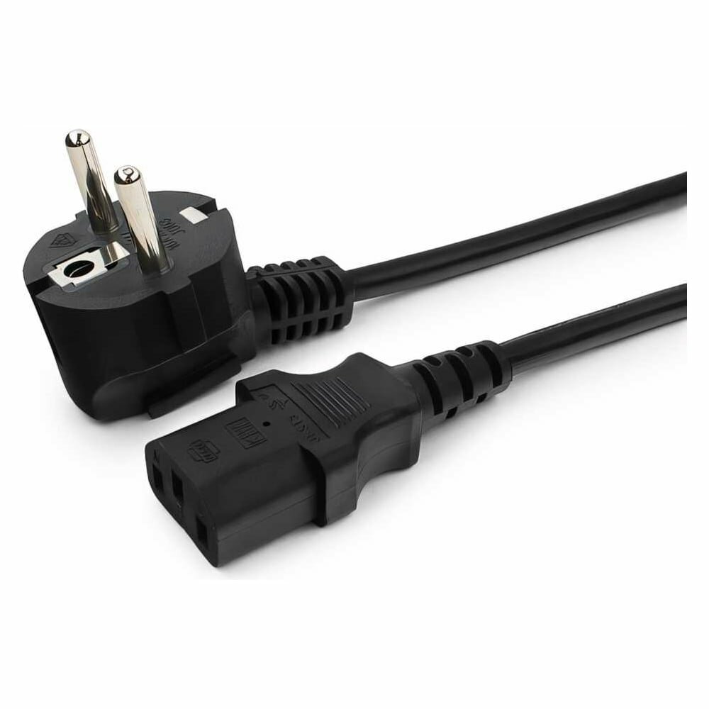 Кабель питания Cablexpert, 1.8 м, Schuko- C13, 3x1 кв. мм, черный, с заземлением, пакет, PC-186-1-1.8M — фото 1
